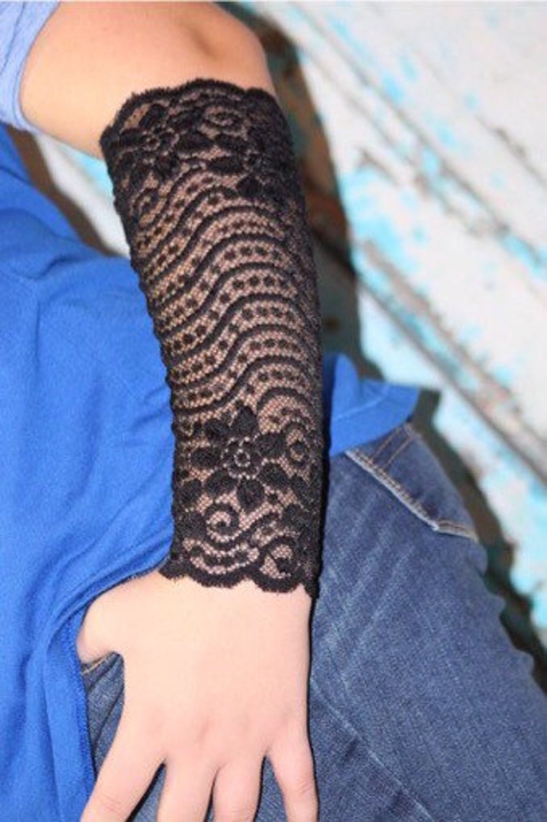 Black Tattoo Cover Black Lace Cuff Wrist Cuff Black Tattoo - Etsy