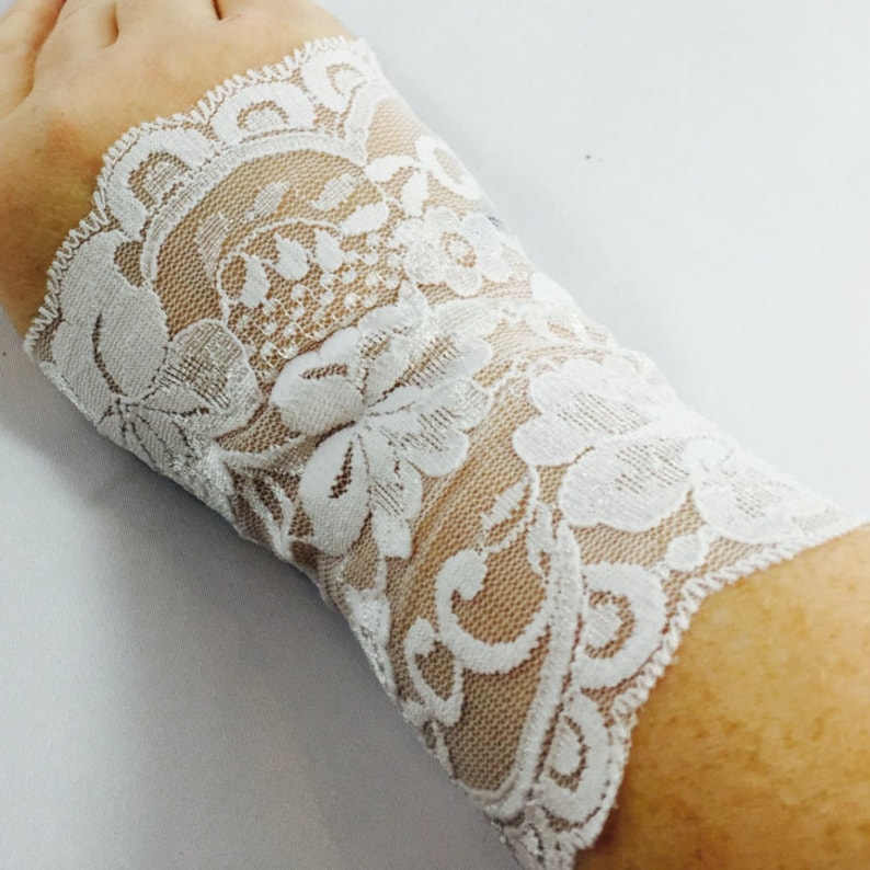 White Lace Wrist Cuffs Boho Accessories Tattoo Cover Up | Etsy
