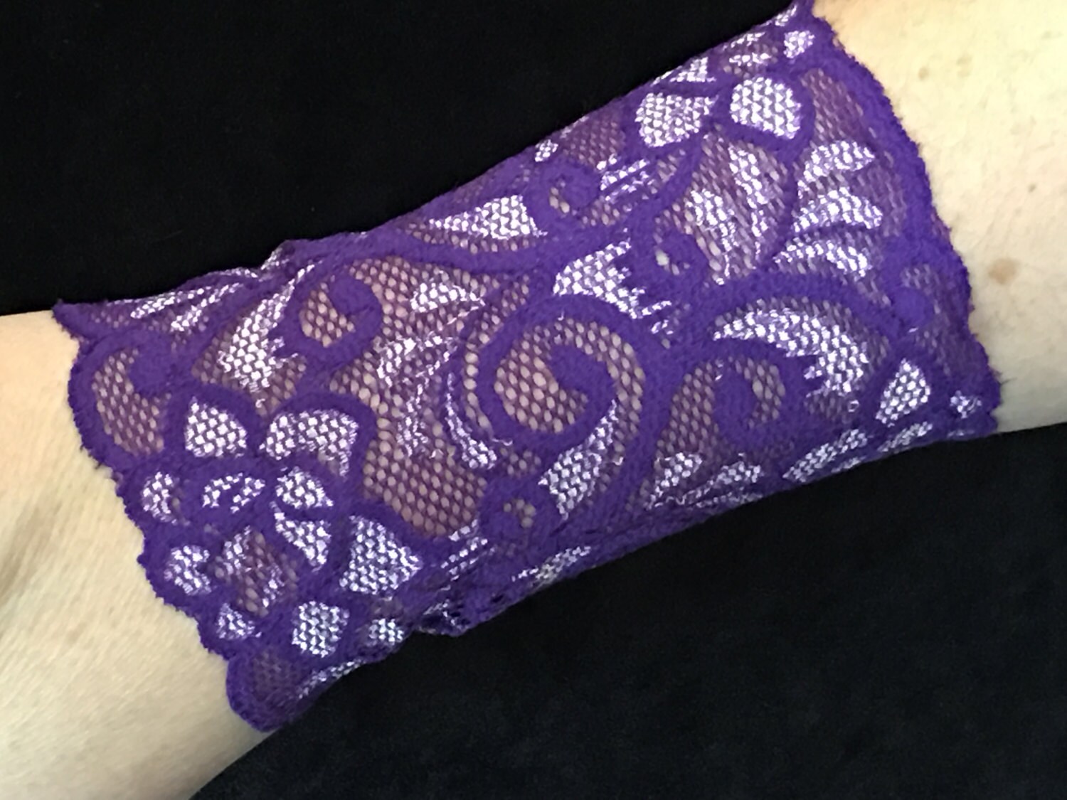 Purple Lace Wrist Cuff Purple Lace Cuff Wrist Cuffs Tattoo | Etsy