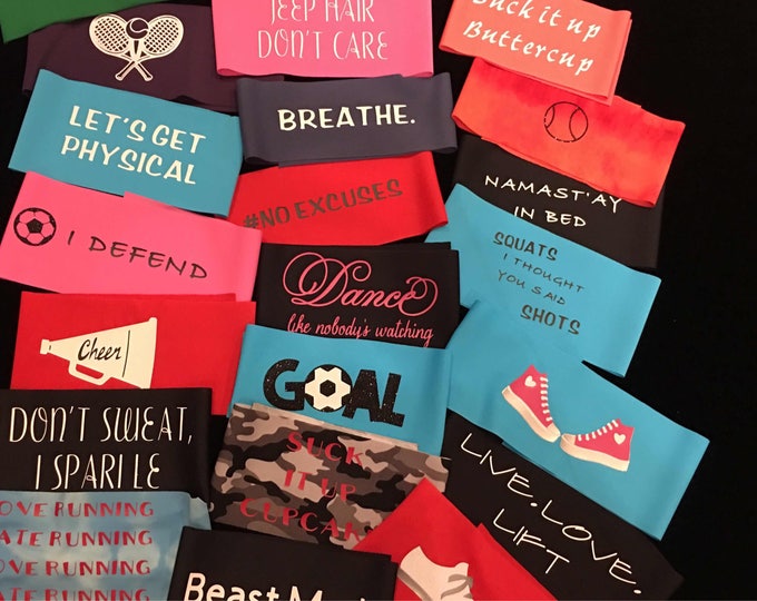 25 Customized Headbands, Custom Headband, Logo Headband, One Color ...