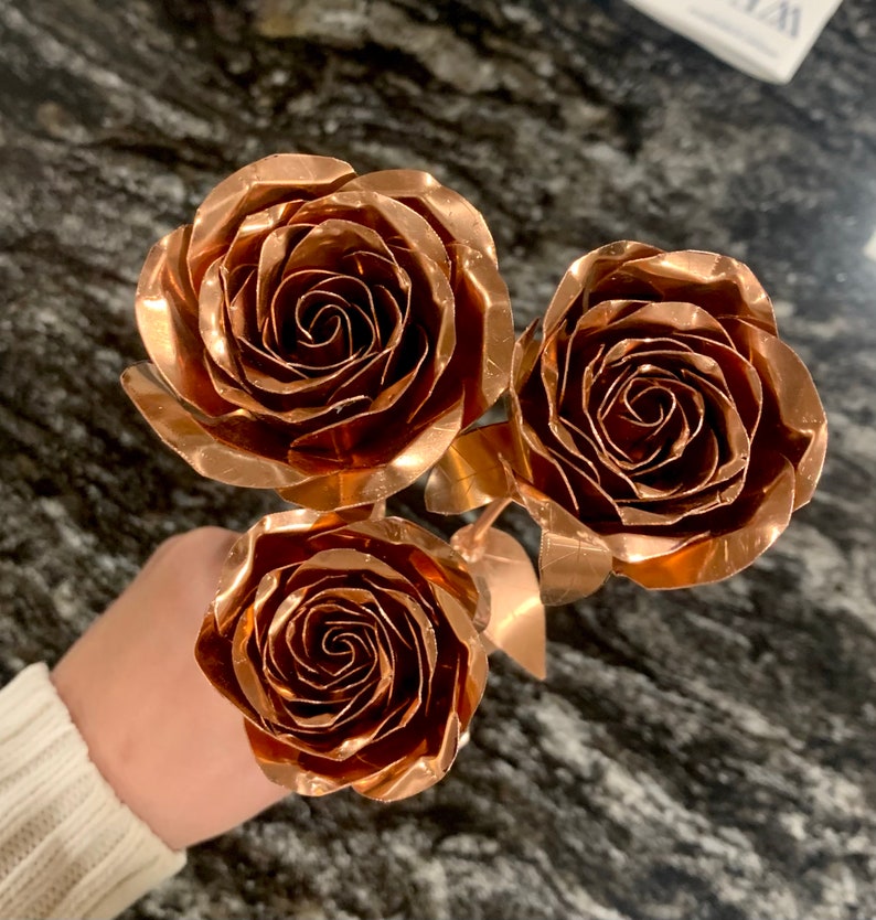 Handmade Copper Rose – 7th Anniversary Gift, Lasting Love Symbol - Etsy