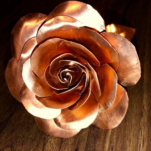 Personalized Gift Framed Copper Metal Rose for 7th - Etsy