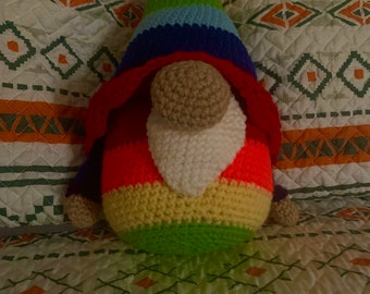 Rainbow Gonk Gnome, Clay Ornament With Umbrella and Wellies, Gifts for ...