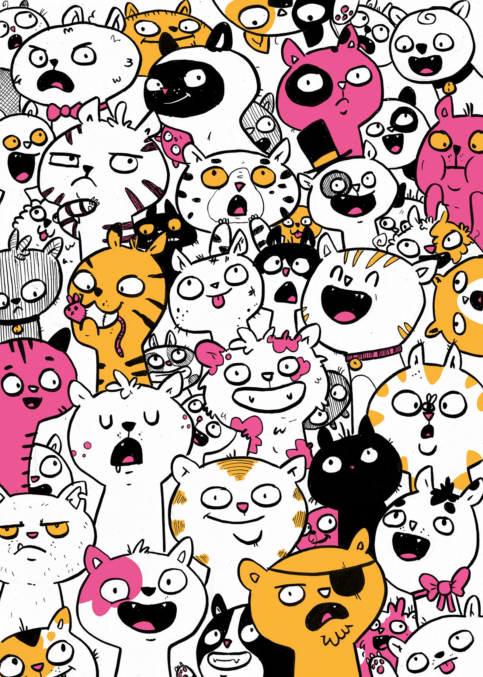 Cats on Cats Print A4 or A5 Size - Etsy