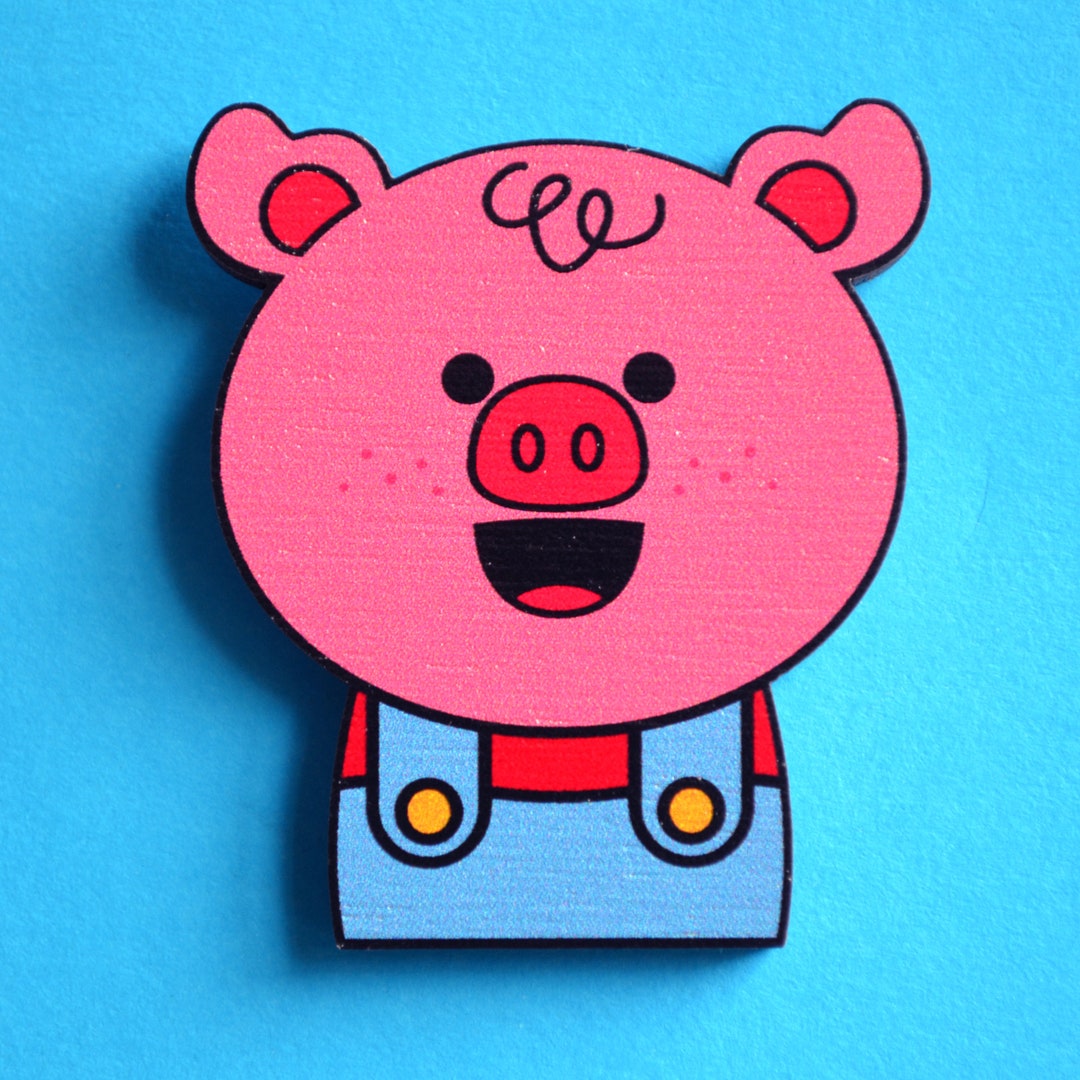Pig Wooden Pin - Etsy