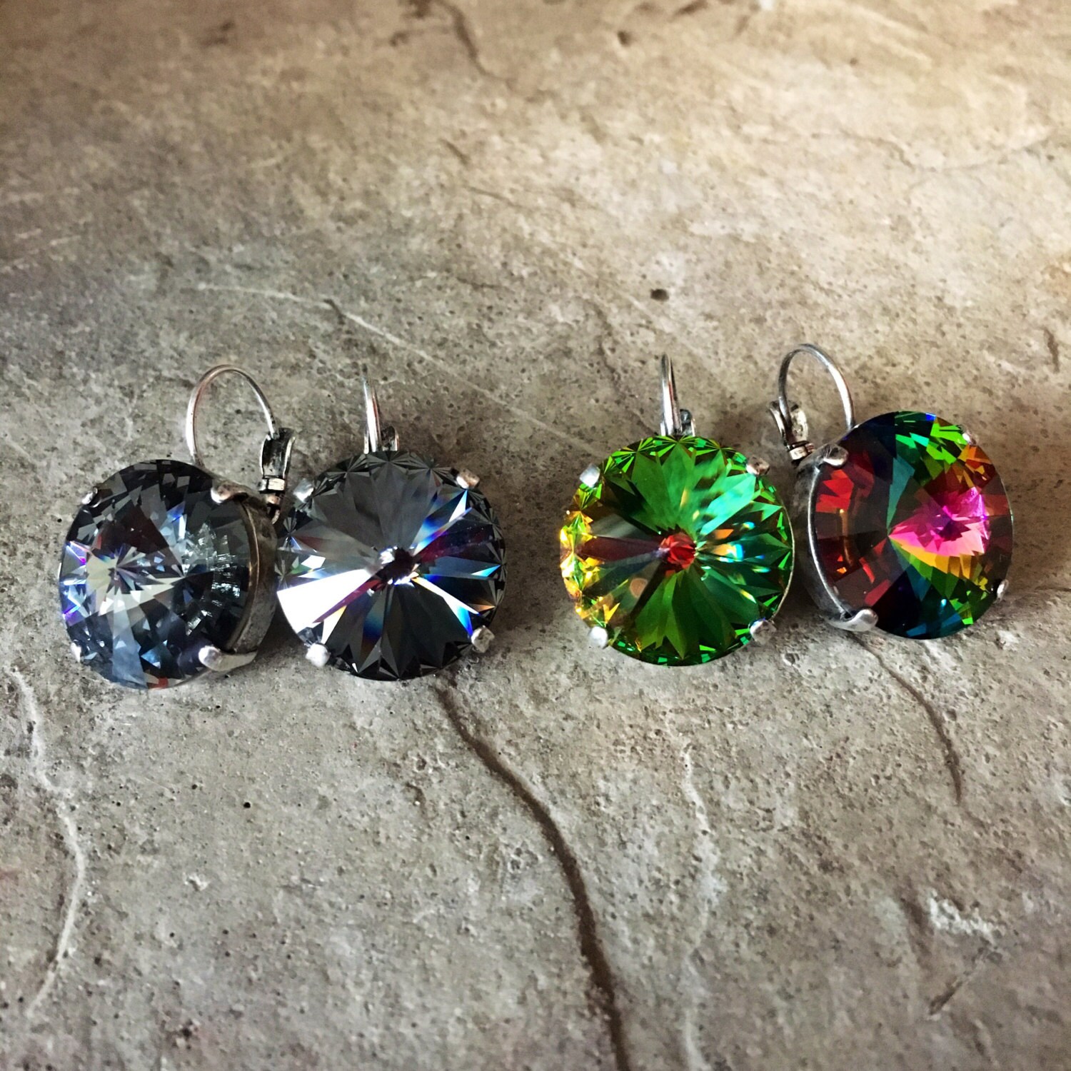 BOLD BLING Swarovski Crystal 18mm Drop Earrings in Antique - Etsy