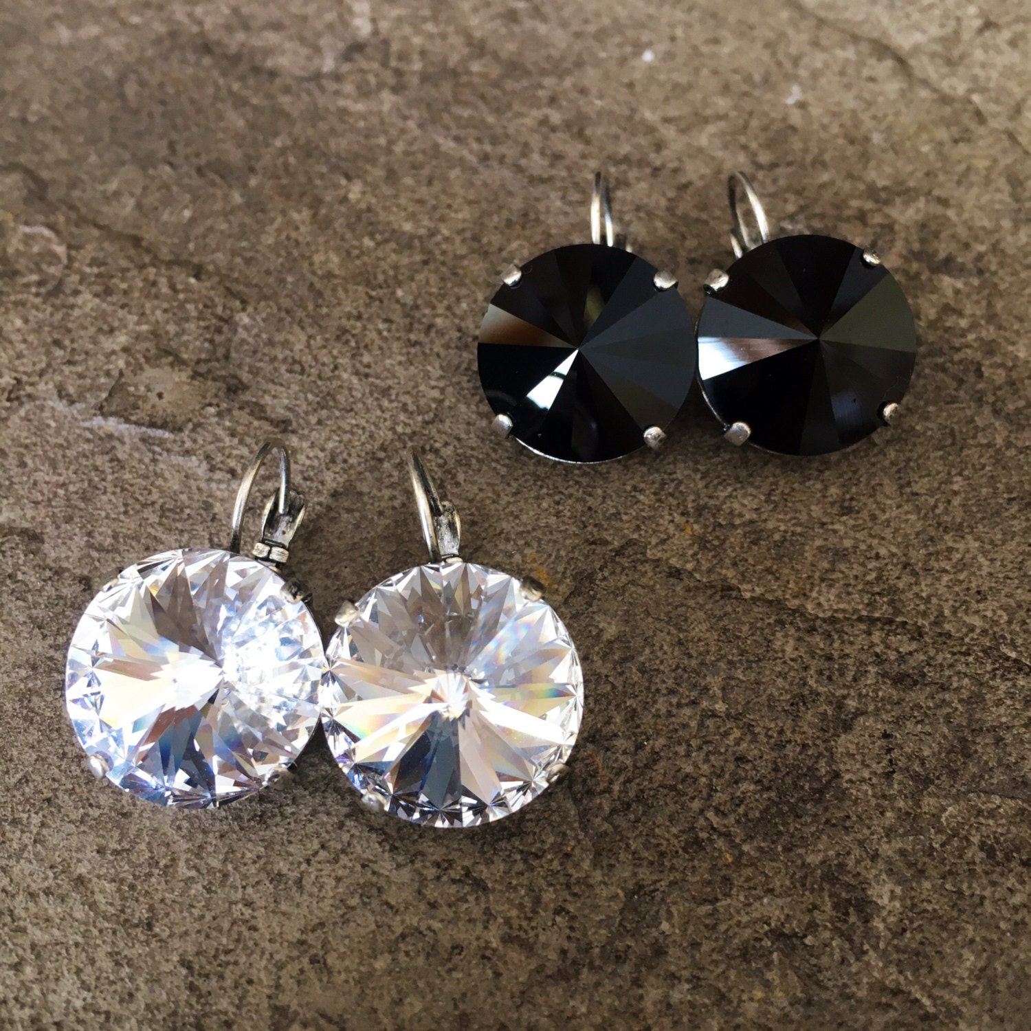 BOLD BLING Swarovski Crystal 18mm Drop Earrings in Antique - Etsy