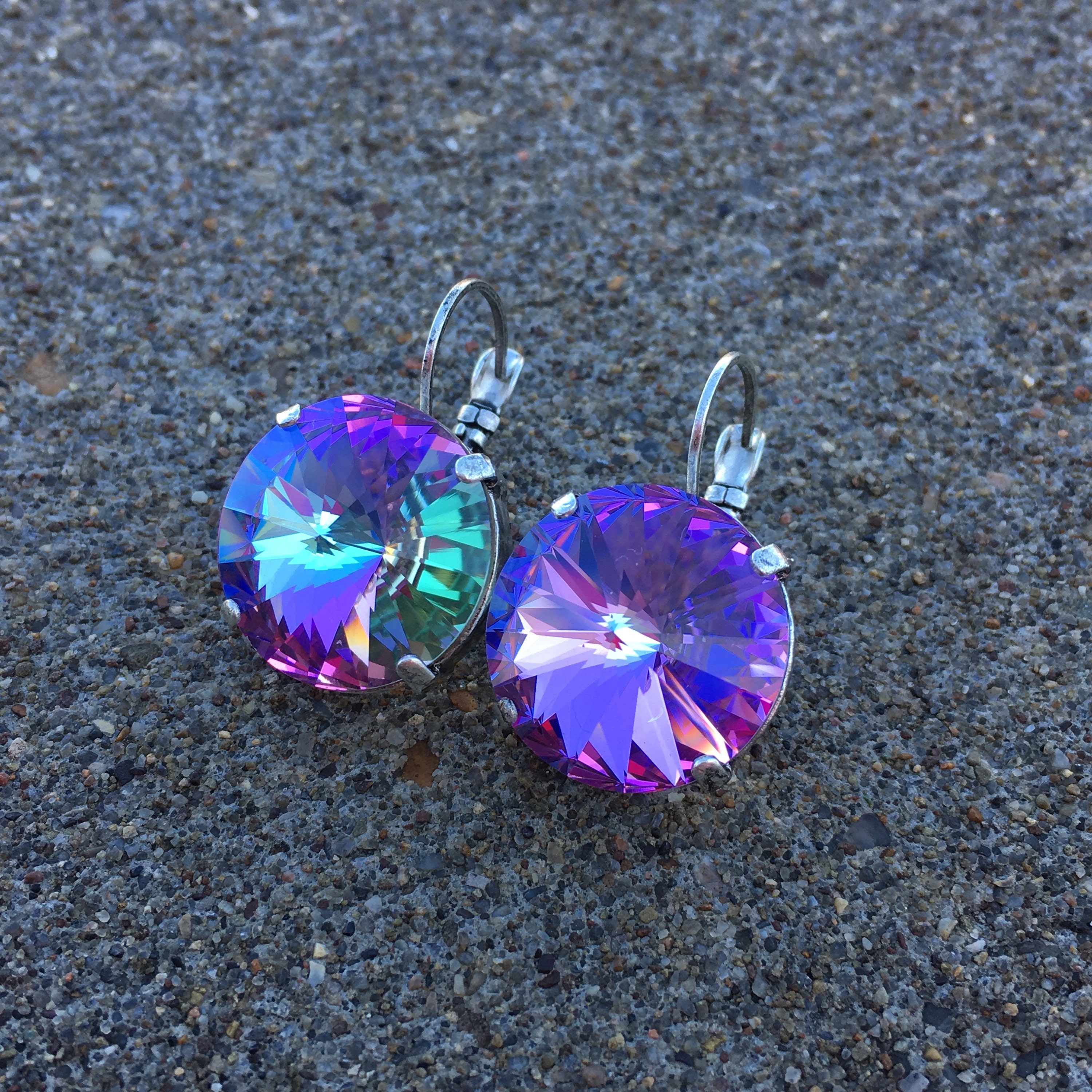 BOLD BLING Swarovski Crystal 18mm Drop Earrings in Antique - Etsy