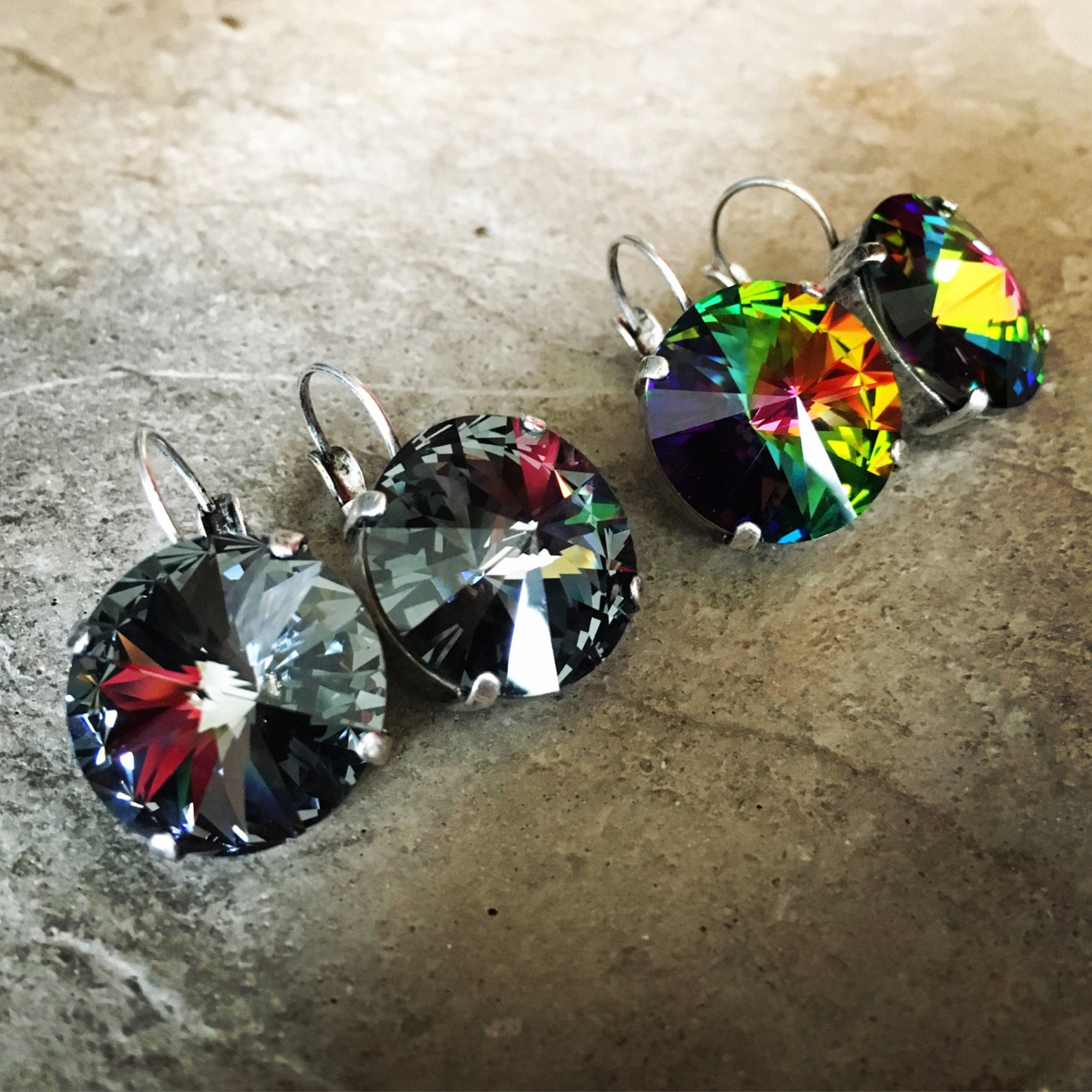 BOLD BLING Swarovski Crystal 18mm Drop Earrings in Antique - Etsy