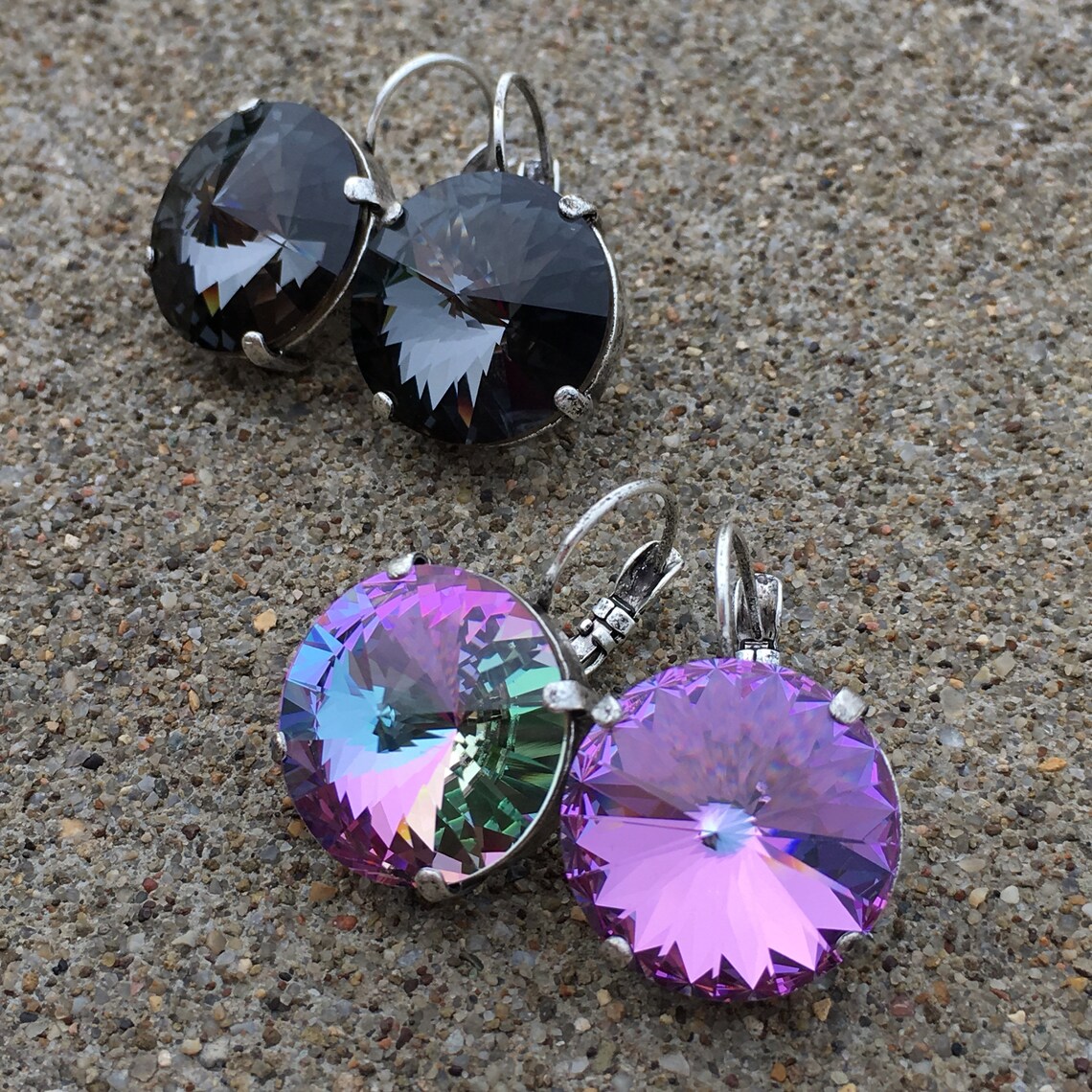 BOLD BLING Swarovski Crystal 18mm Drop Earrings in Antique - Etsy