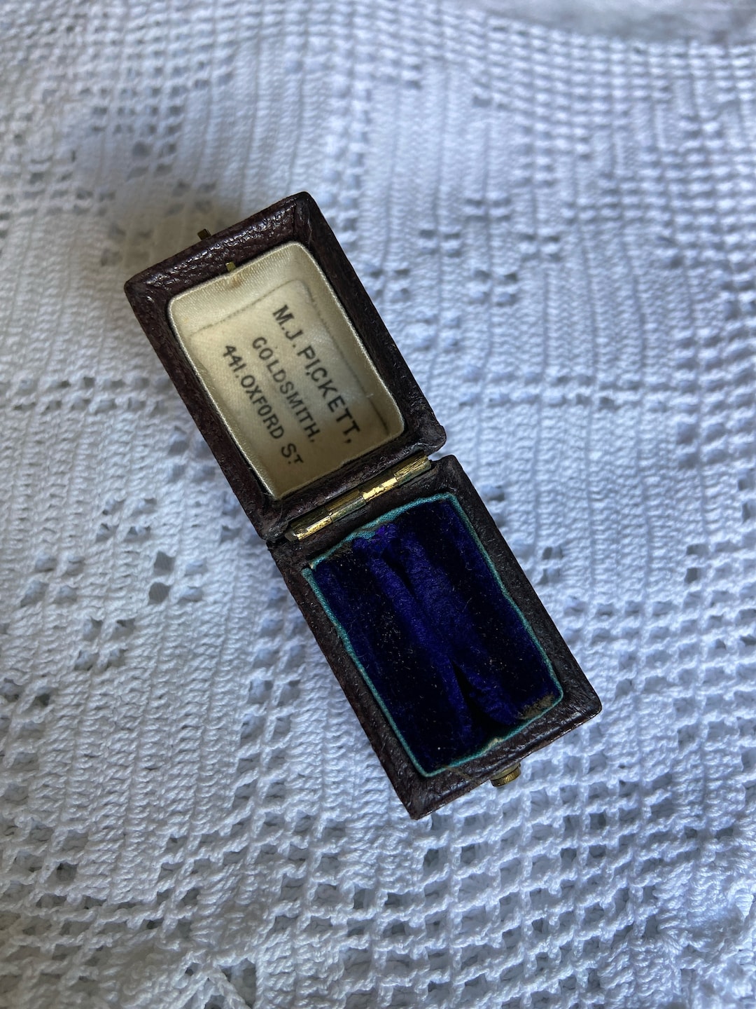 Antique Victorian Ring Box Jewellery Case Jewelry Oblong Shaped Vintage ...