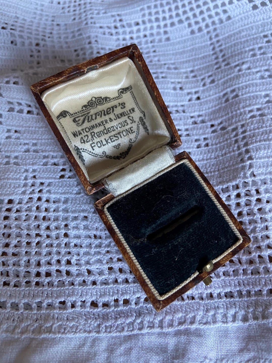 Antique Ring Box Vintage Brown Jewellery Jewelry Case Wedding ...