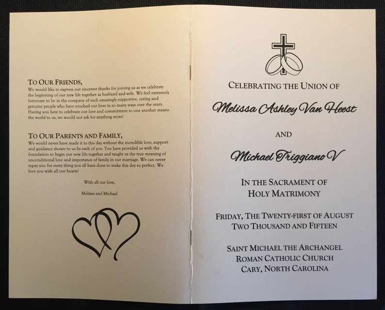 Catholic Wedding Ceremony Program Template