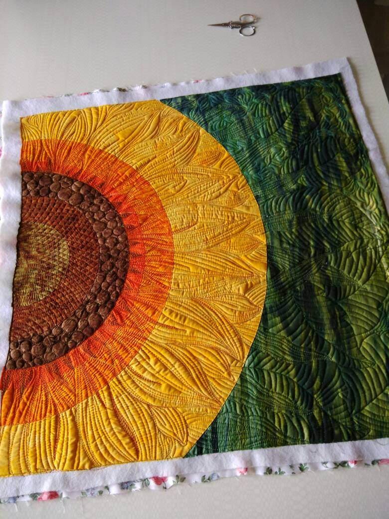 Sunflower Art Quilt. Wall Hanging. Wall Art Quilt. - Etsy