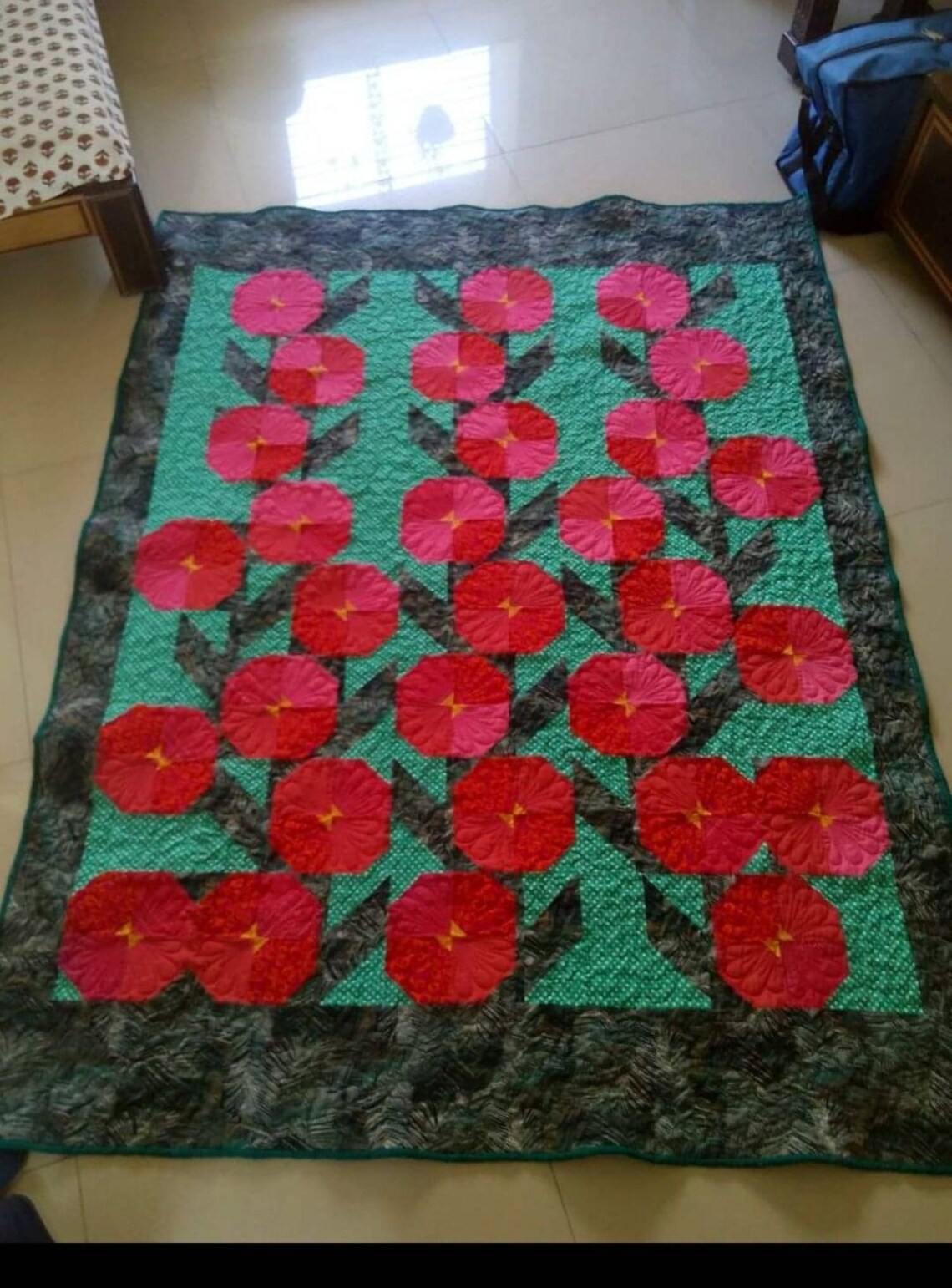 Poppies Quilt Pattern - Etsy UK
