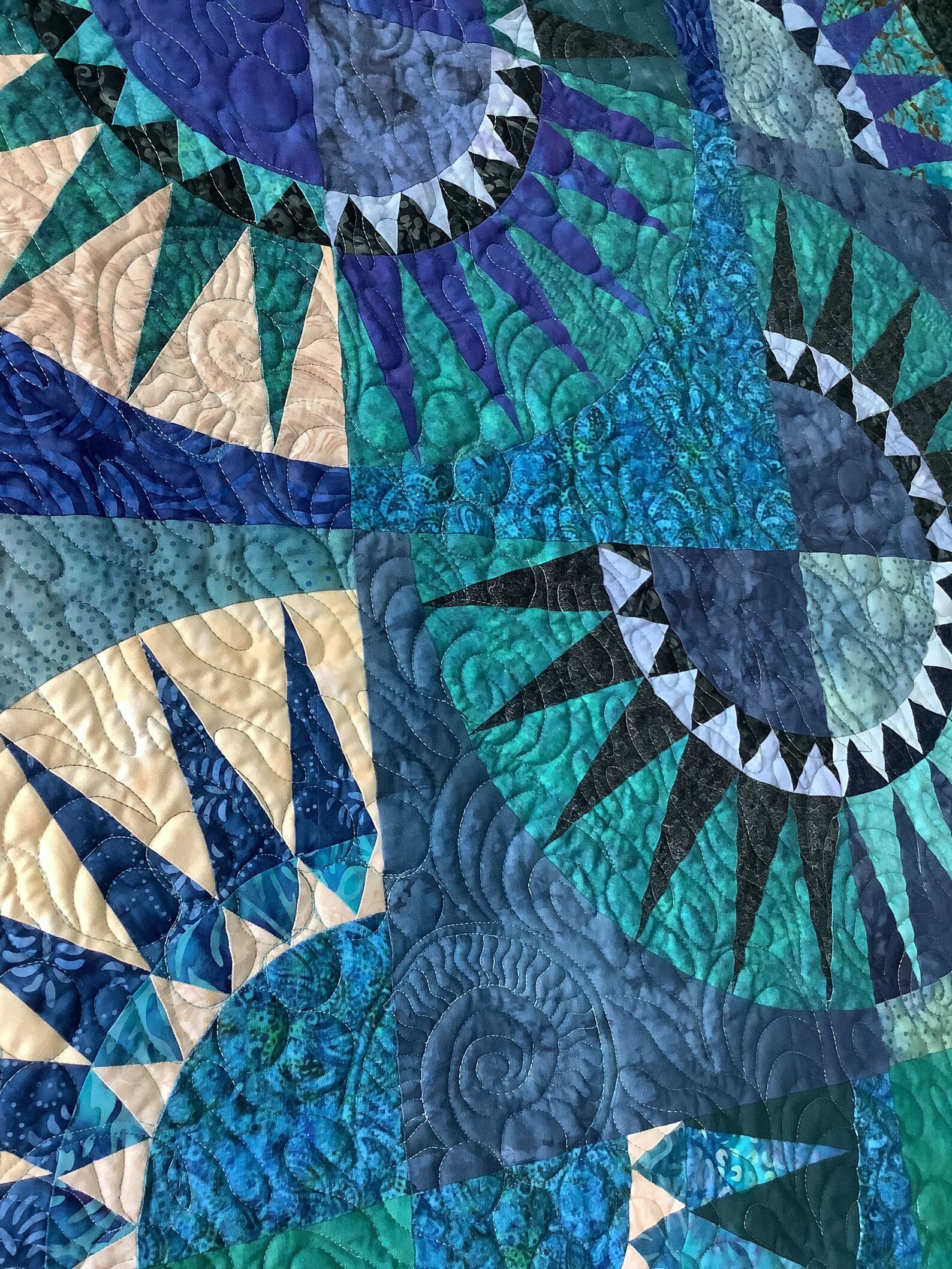 Ocean Waves Art Wall Art Quilt Fiber Art New York Beauty | Etsy UK