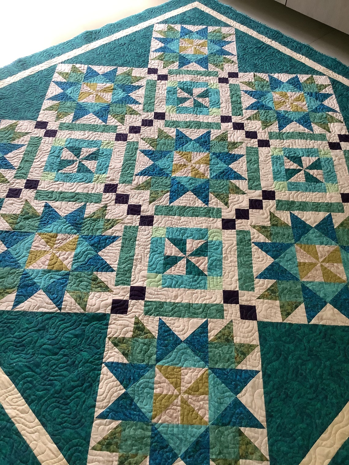 Windy Lake Quilt Pattern Queen Size Quilt Pattern Quilting | Etsy