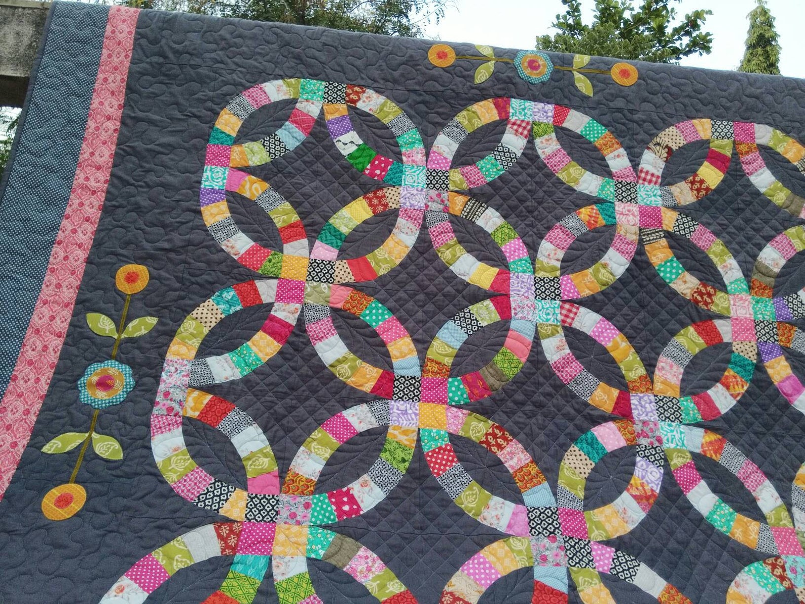 Double Wedding Ring Quilt. Wedding Gift. Homemade Quilt. - Etsy