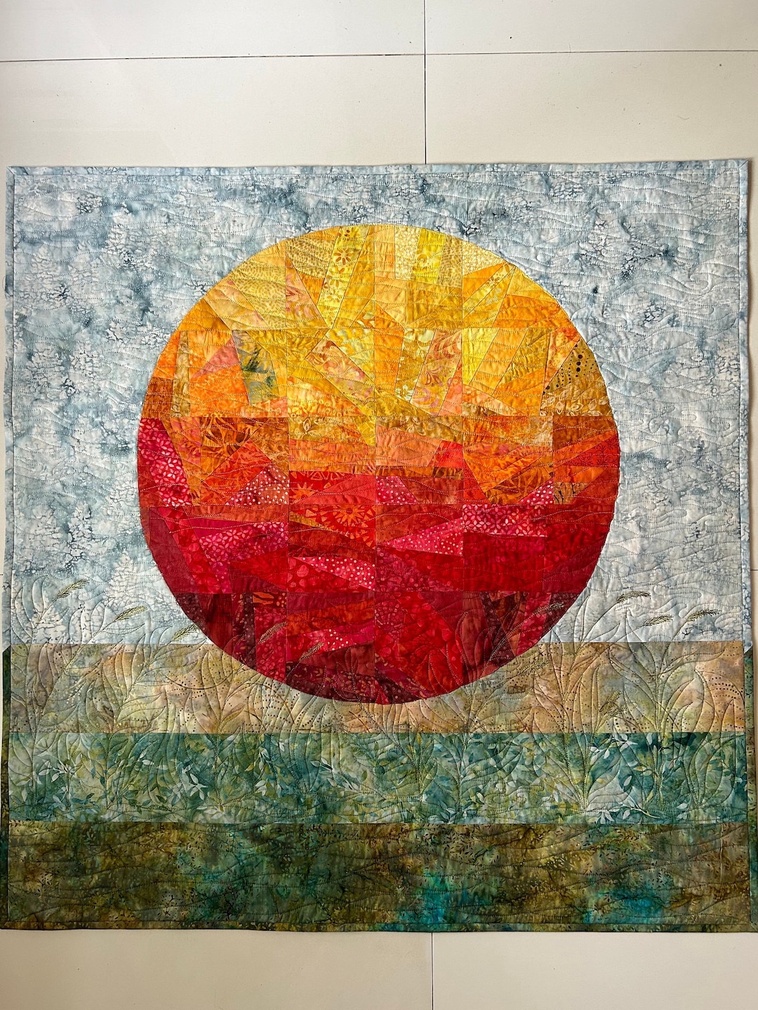 Original Abstract Art Quilt. Celestic Art. Contemporary Textile Art ...