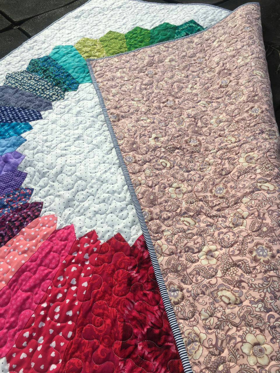 Rainbow Throw Quilt Modern Throw Color Wheel Quilt Couch - Etsy