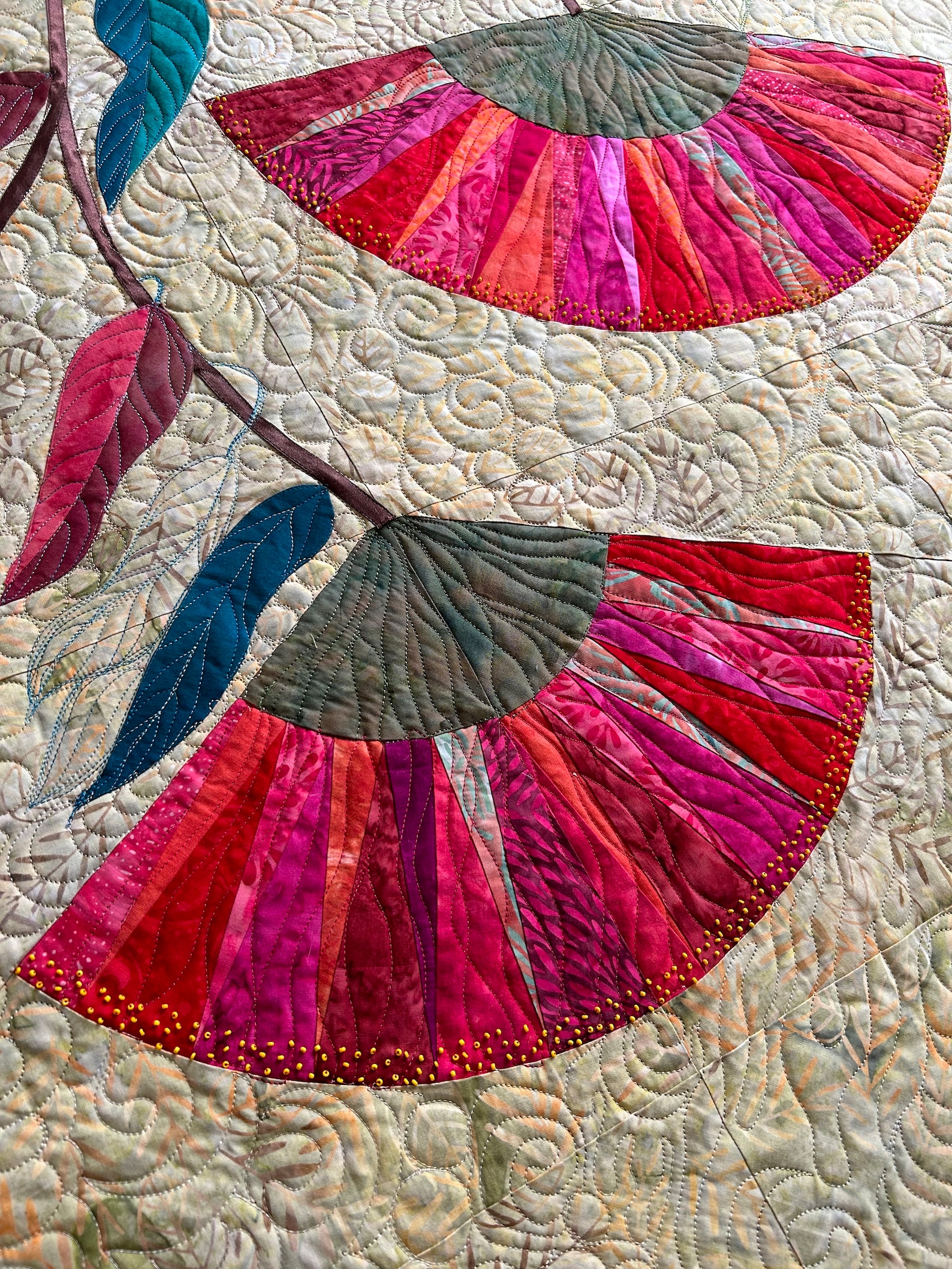 Australian Gumnut Flower, Eucalyptus Flower Art, Quilted Fiber Wall Art ...