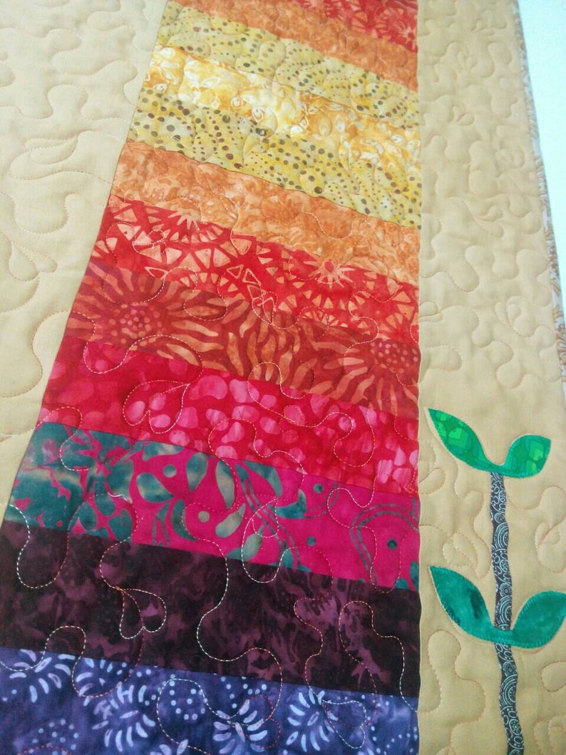 Quilted Batik Table Runner. Ombre Quilt. Quilted Wall Hanging. - Etsy
