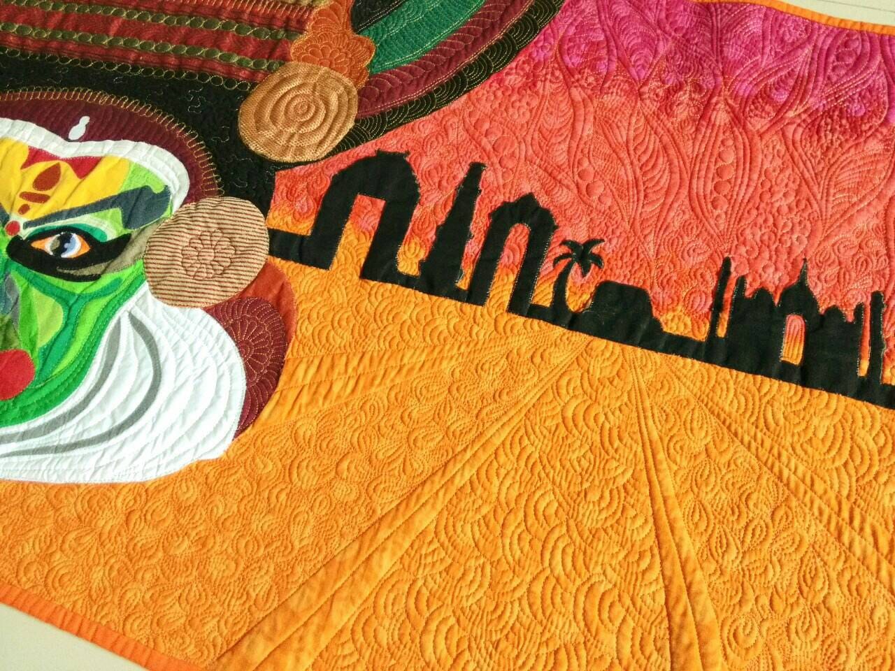 Wall art quilt Colors of India kathakali quilt Christmas | Etsy