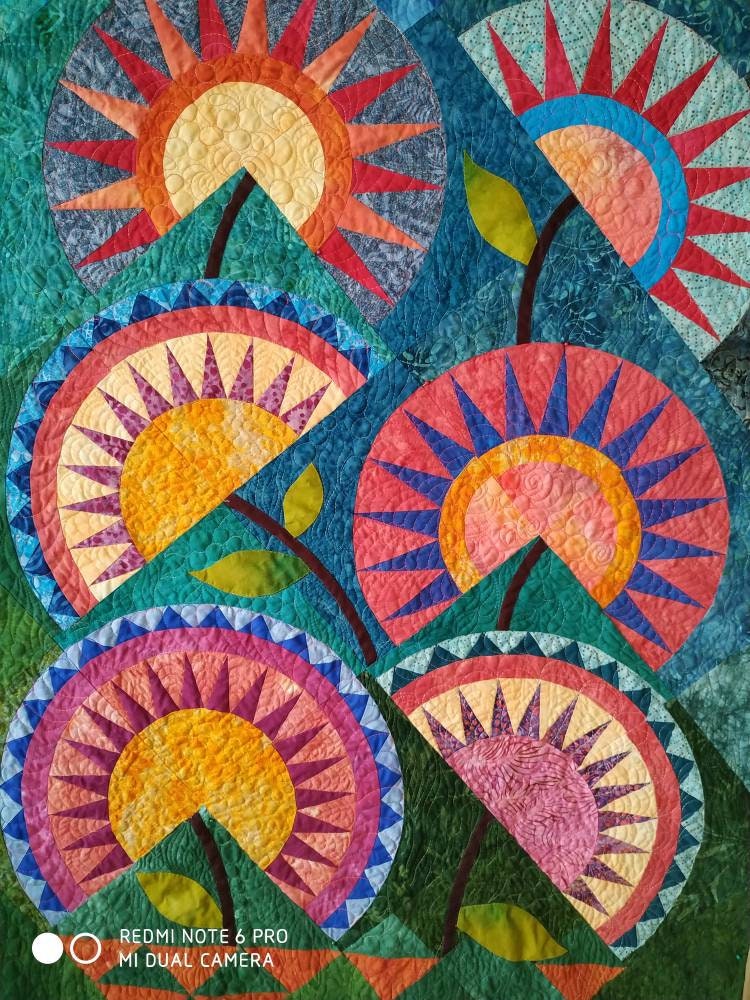 Wall art quilt colorful art quilt textile art contemporary | Etsy