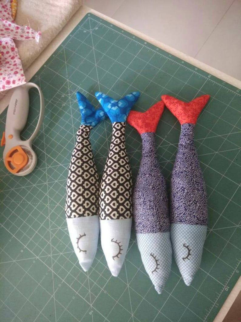 Fabric Sardines Pair Fish Decorations Fabric Fishes - Etsy