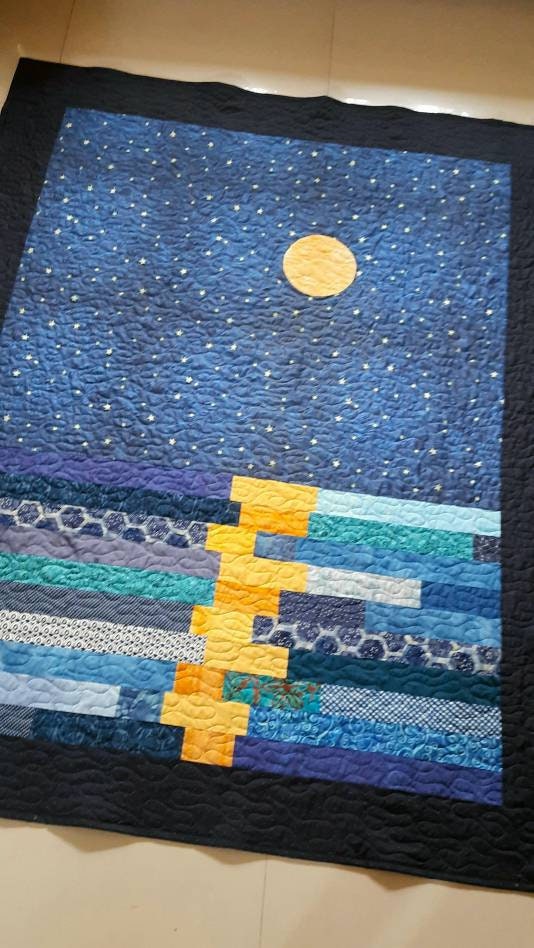 Stary Night Quilt Van Gogh Inspired Art Star Quilt Quilted | Etsy