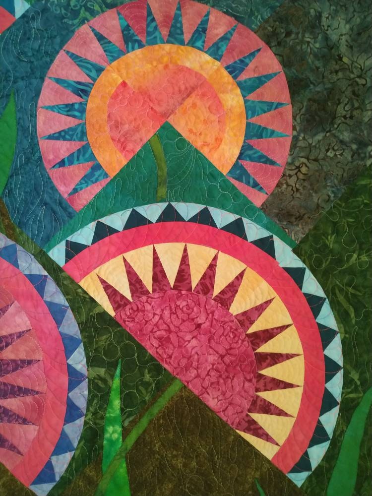 Wall Art Quilt Colorful Art Quilt Textile Art Contemporary - Etsy