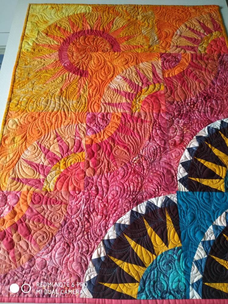 Sunrise Wall Art Textile Art Wall Art Quilt Fiber Art - Etsy