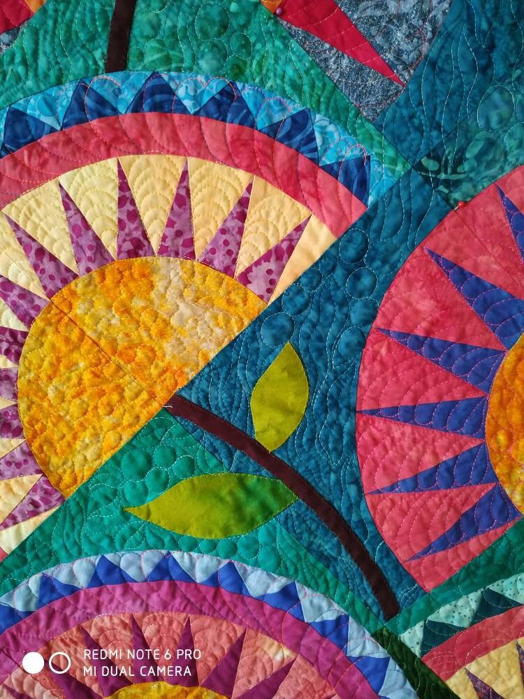 Wall art quilt colorful art quilt textile art contemporary | Etsy