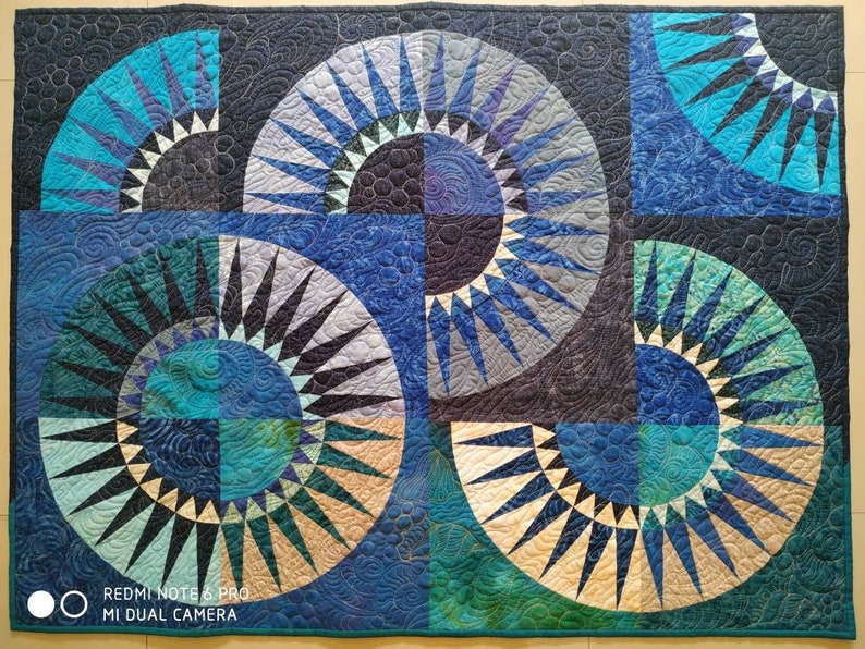 Ocean waves art wall art quilt fiber art new york beauty | Etsy