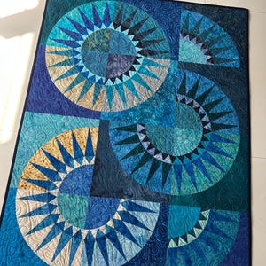 Ocean Waves Art, Wall Art Quilt, Fiber Art, New York Beauty Quilt ...