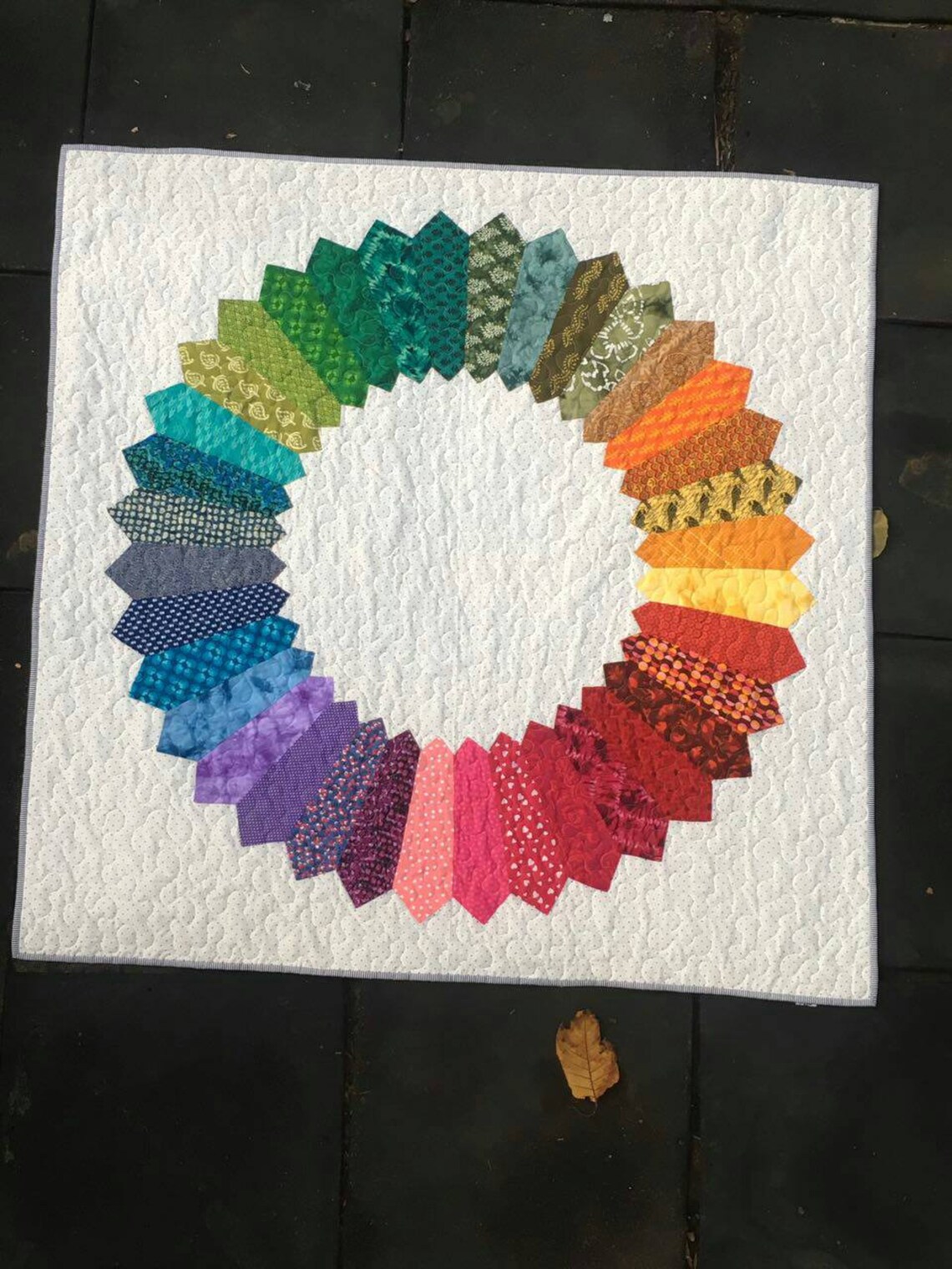Rainbow Throw Quilt, Modern Throw, Color Wheel Quilt, Couch Throw Quilt ...