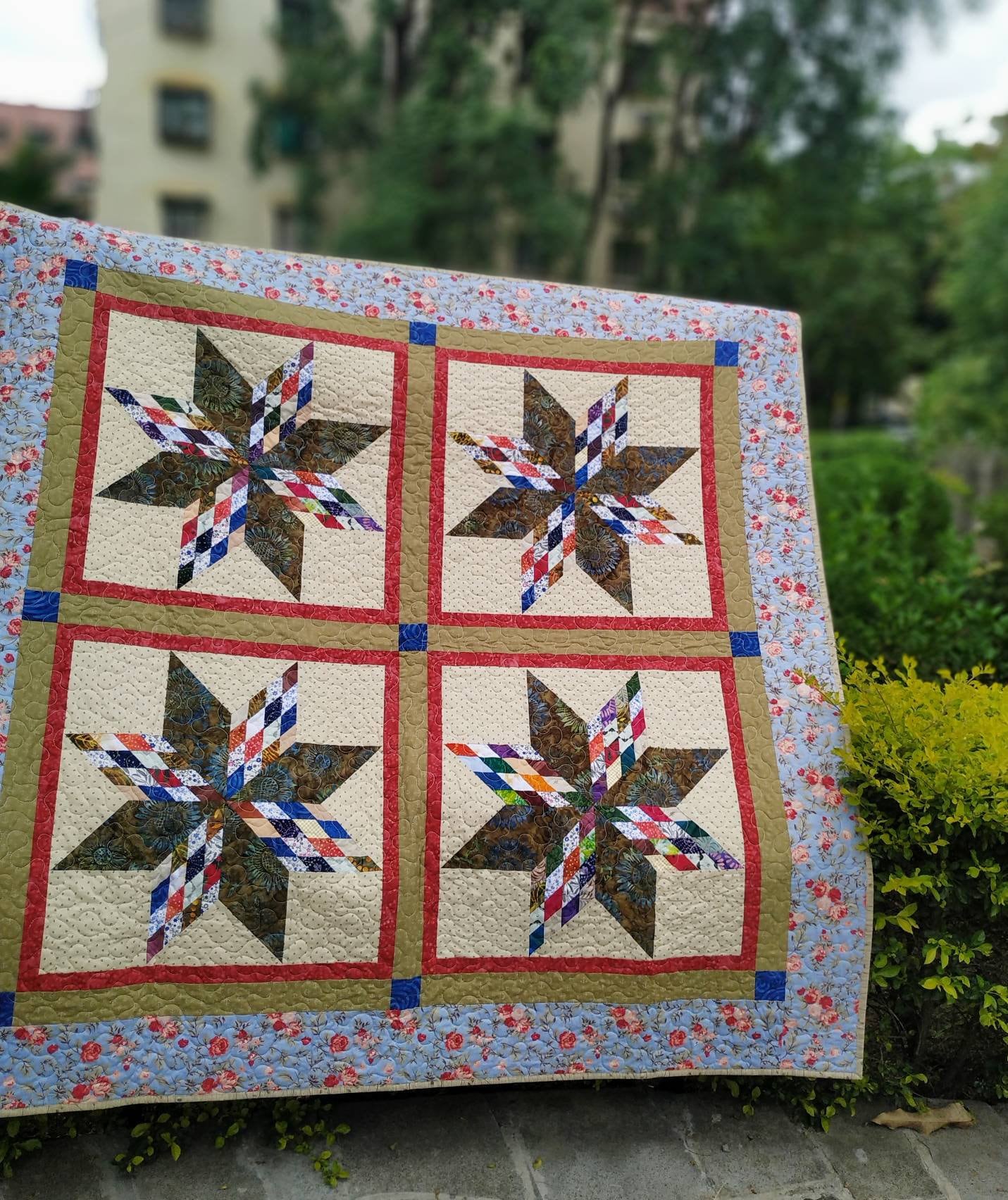 American Patchwork Quilt Lone Star Quilt Anniversary Gift - Etsy