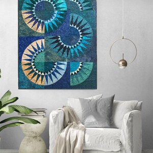 Ocean Waves Art, Wall Art Quilt, Fiber Art, New York Beauty Quilt ...