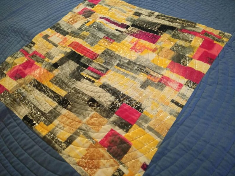 Modern Throw Quilt Gray Quilt Gold Quilt Couch Throw - Etsy