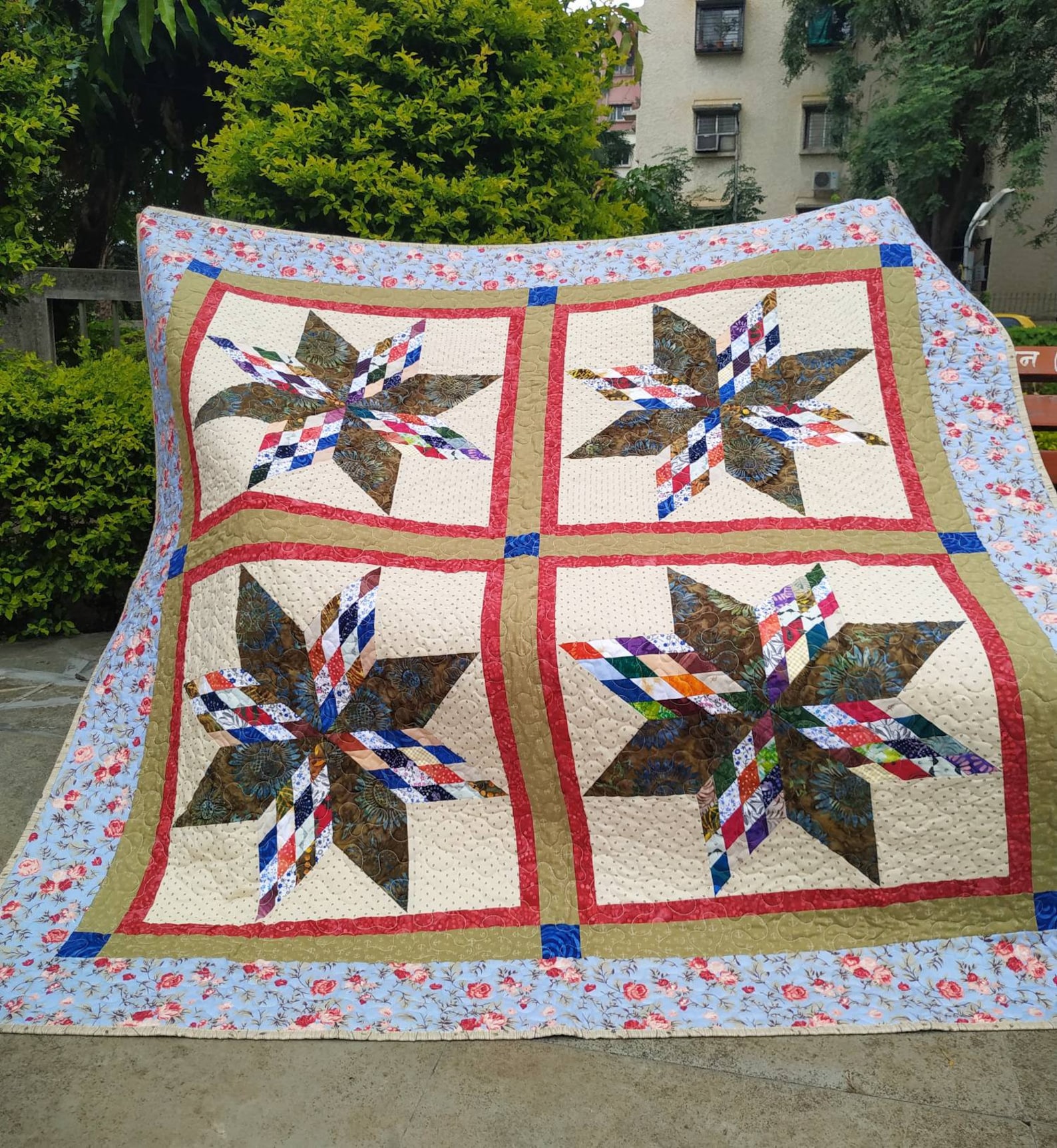 American Patchwork Quilt, Lone Star Quilt, Anniversary Gift, Quilted ...