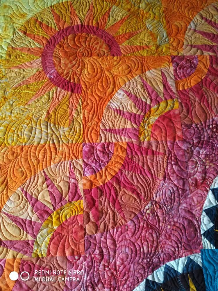 Sunrise Wall Art Textile Art Wall Art Quilt Fiber Art - Etsy