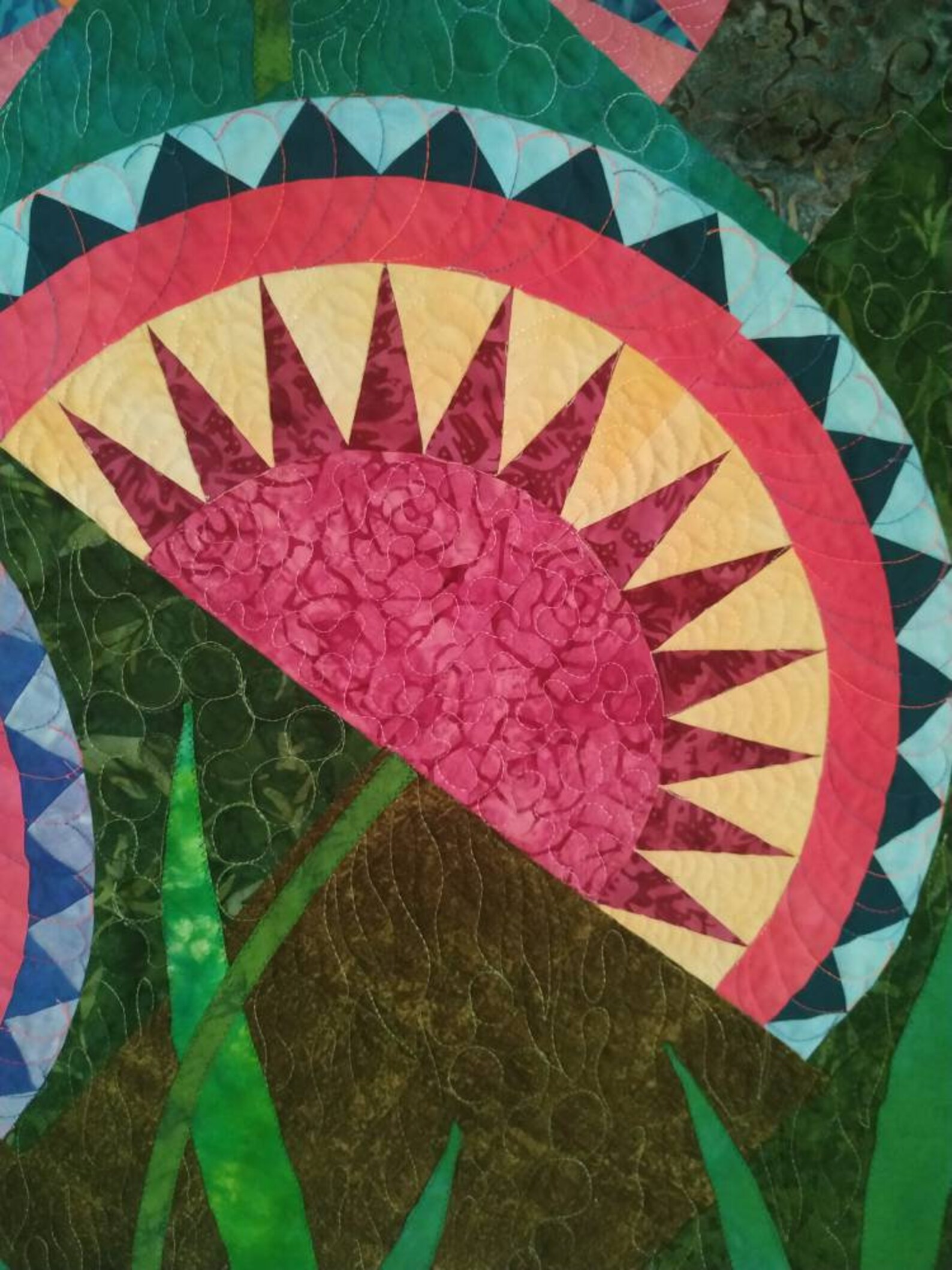 Wall Art Quilt Colorful Art Quilt Textile Art Contemporary - Etsy