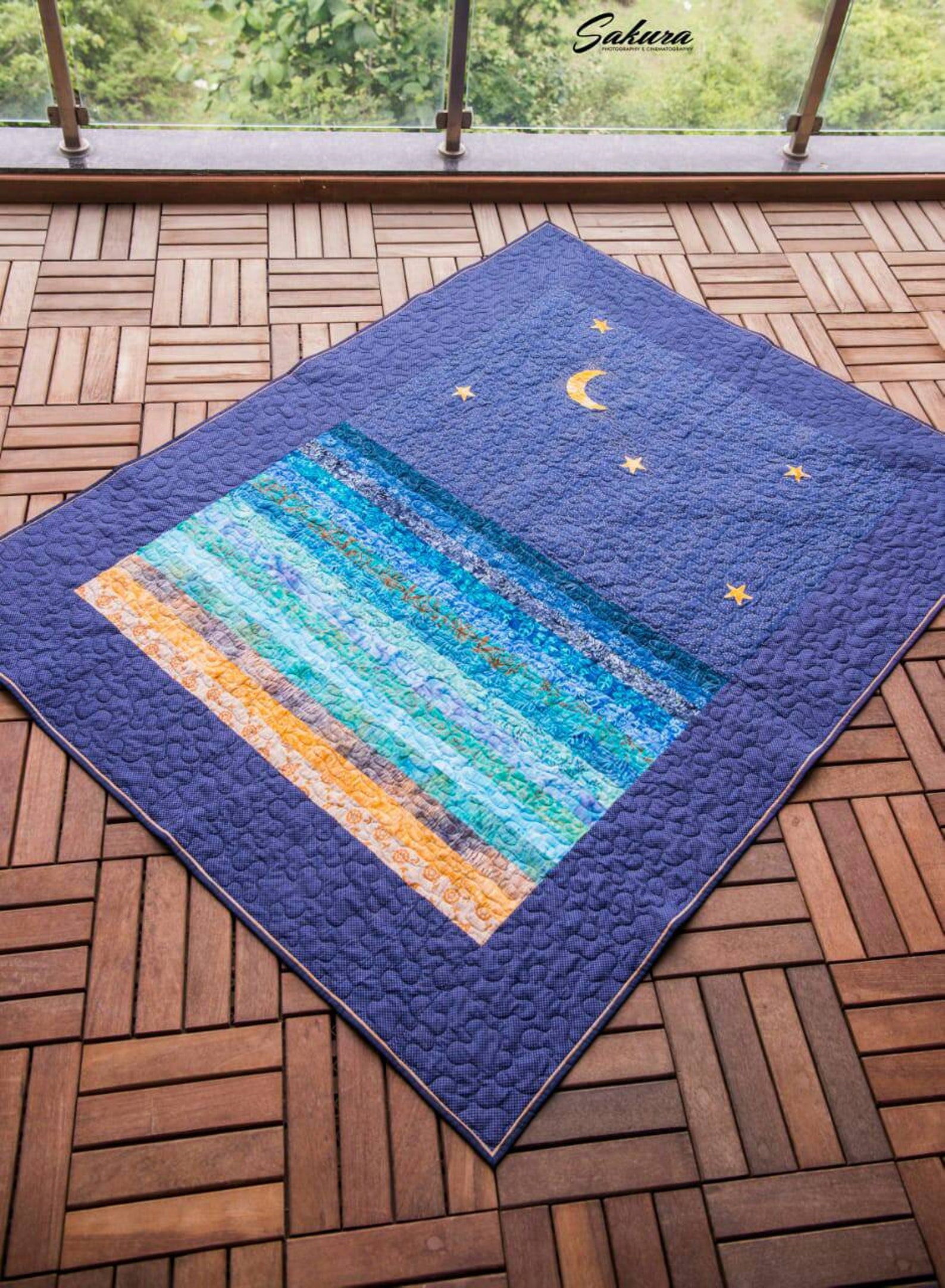 Ocean Quilt Stary Night Quilt Full Size Quilt Moon Quilt - Etsy