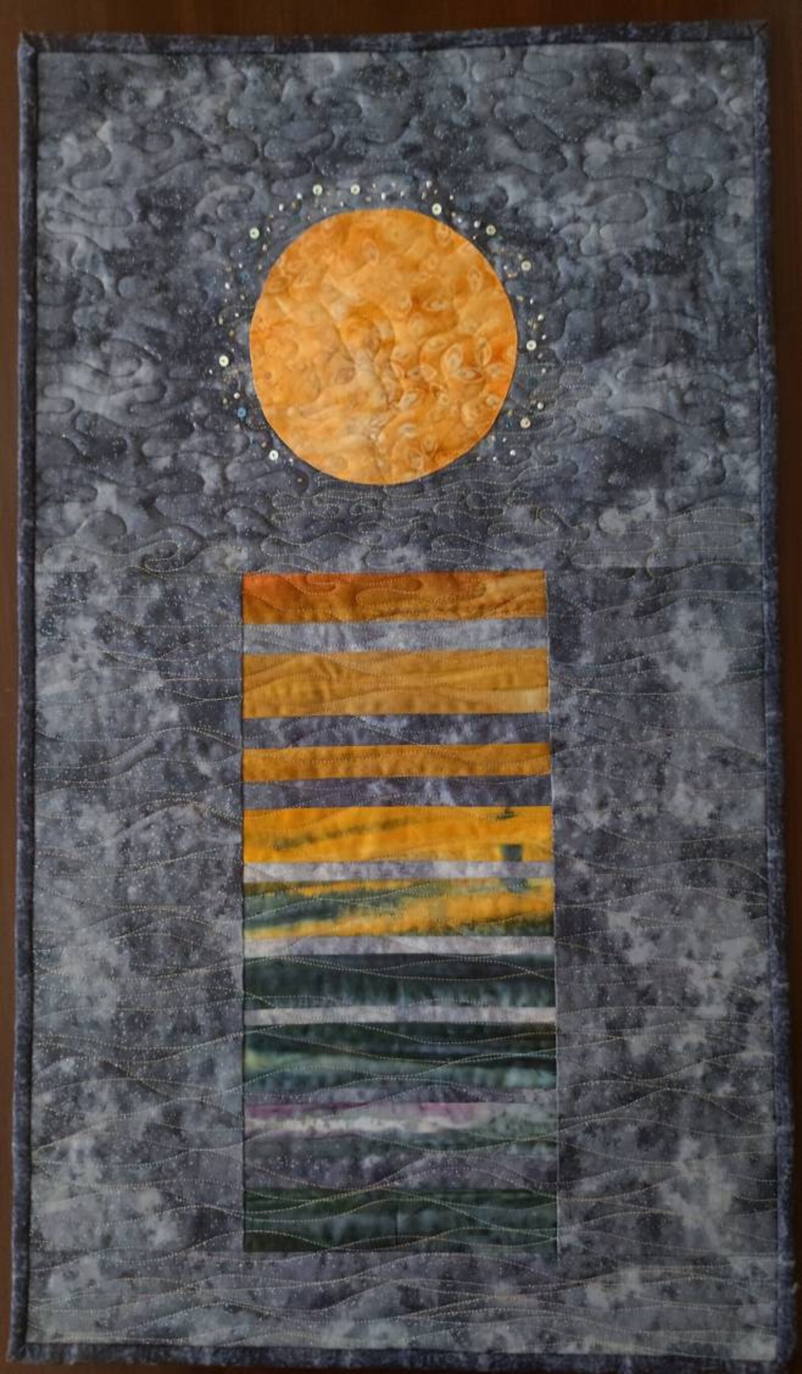 Lunar Wall Art, Moon Reflection Art, Moon Wall Quilt, Art Tapestry ...