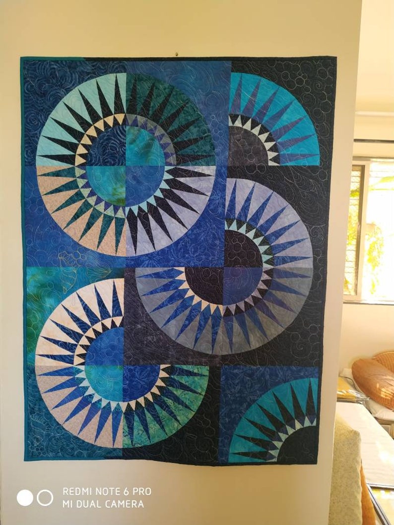 Ocean waves art wall art quilt fiber art new york beauty | Etsy