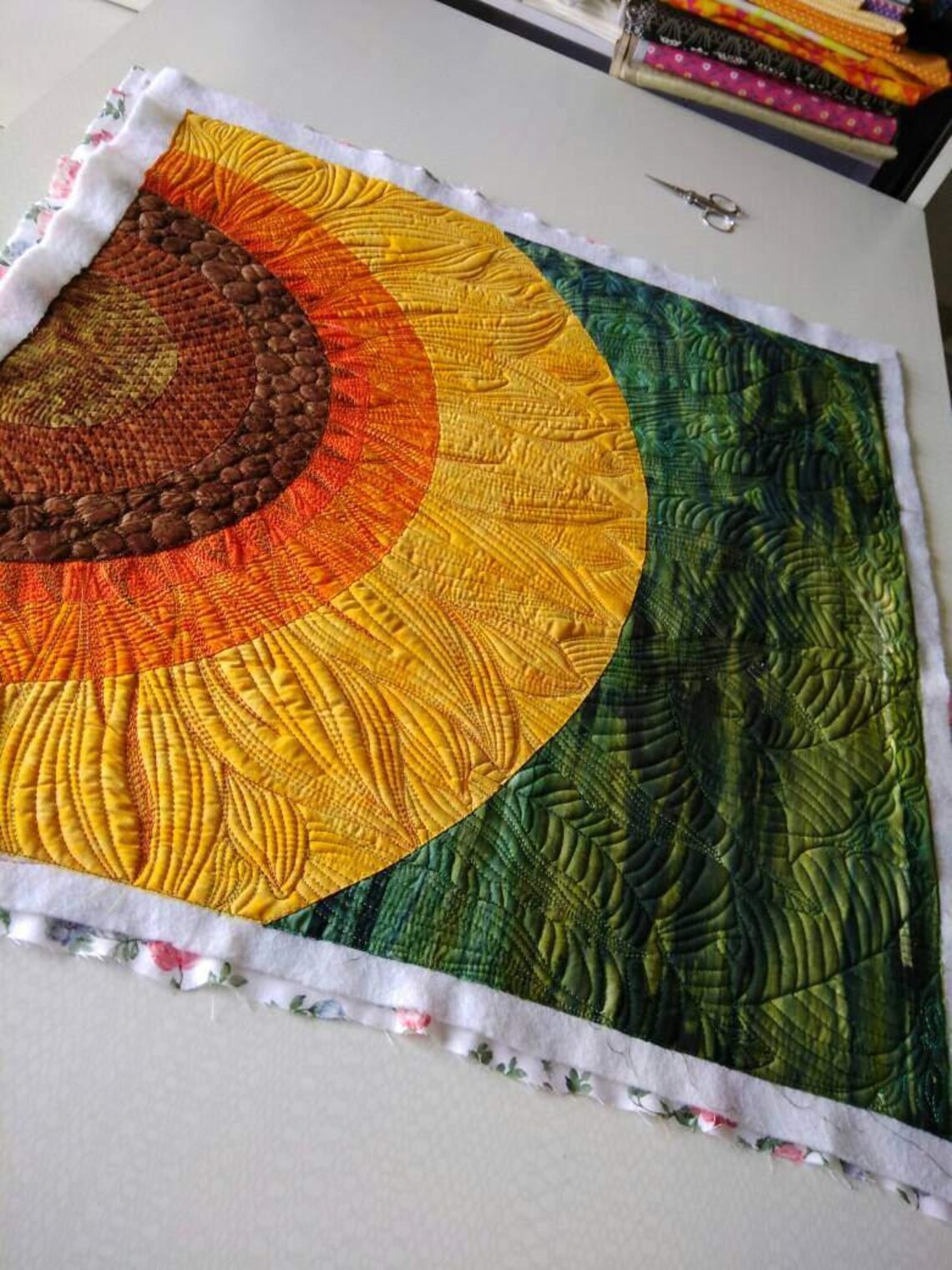 Sunflower Art Quilt. Wall Hanging. Wall Art Quilt. - Etsy