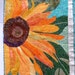 Sunflower Art Quilt. Wall Hanging. Wall Art Quilt. Contemporary Flower ...