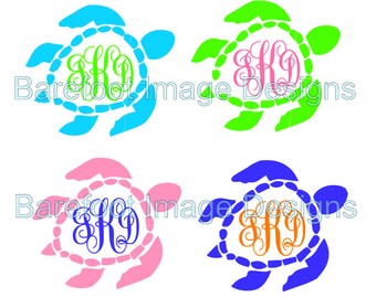 Turtle Monogram | Etsy