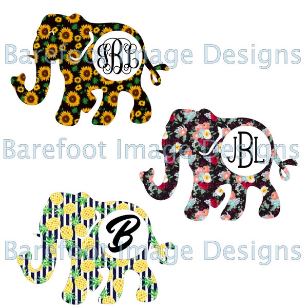Elephant Monogram - Etsy