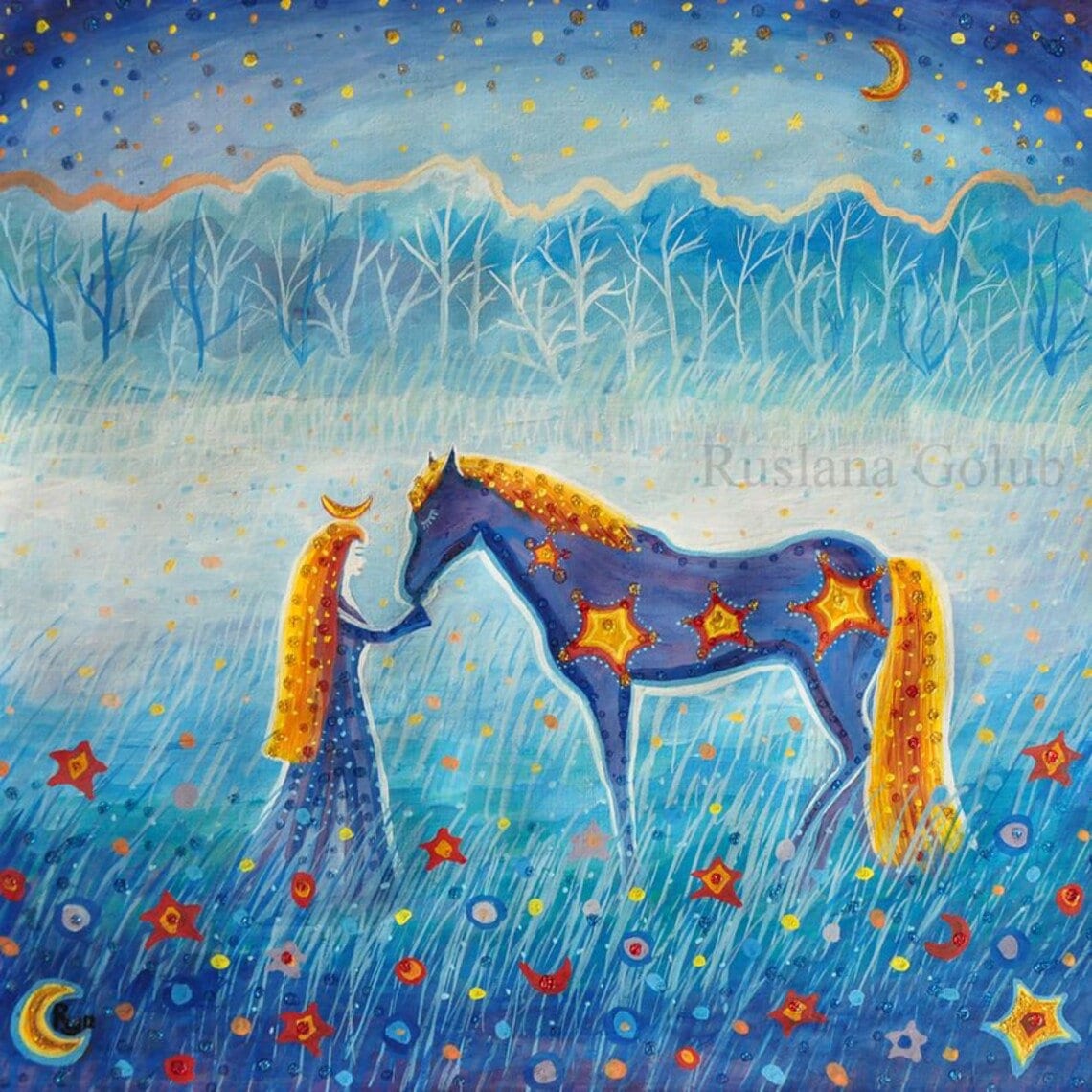 Art Print Rhiannon Epona Celtic Goddess Fairy Horse Moon Decor - Etsy
